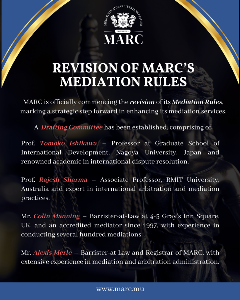 Revision of Mediation Rules to Enhance Dispute Resolution Services ...